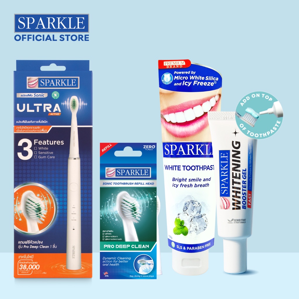 SPARKLE Advanced Fresh White Regimen Set (Electronic Toothbrush, Refill ...