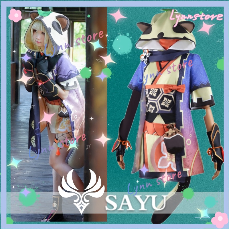 Game Genshin Sayu Cosplay Costume Kawaii Girl Cosplay with Tail Party ...