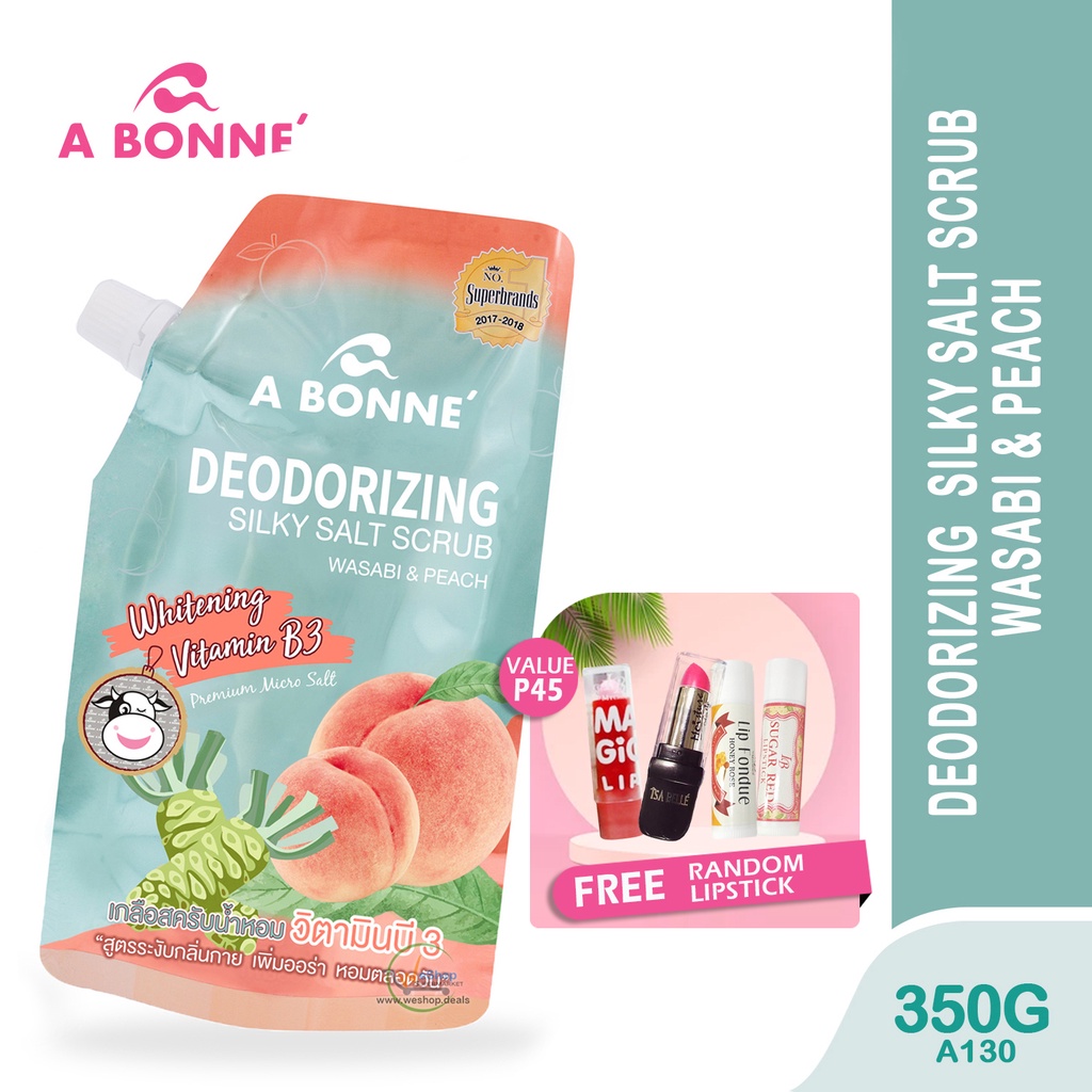 Abonne Deodorizing Silky Salt Scrub 350G - Wasabi & Peach ( A130 ...