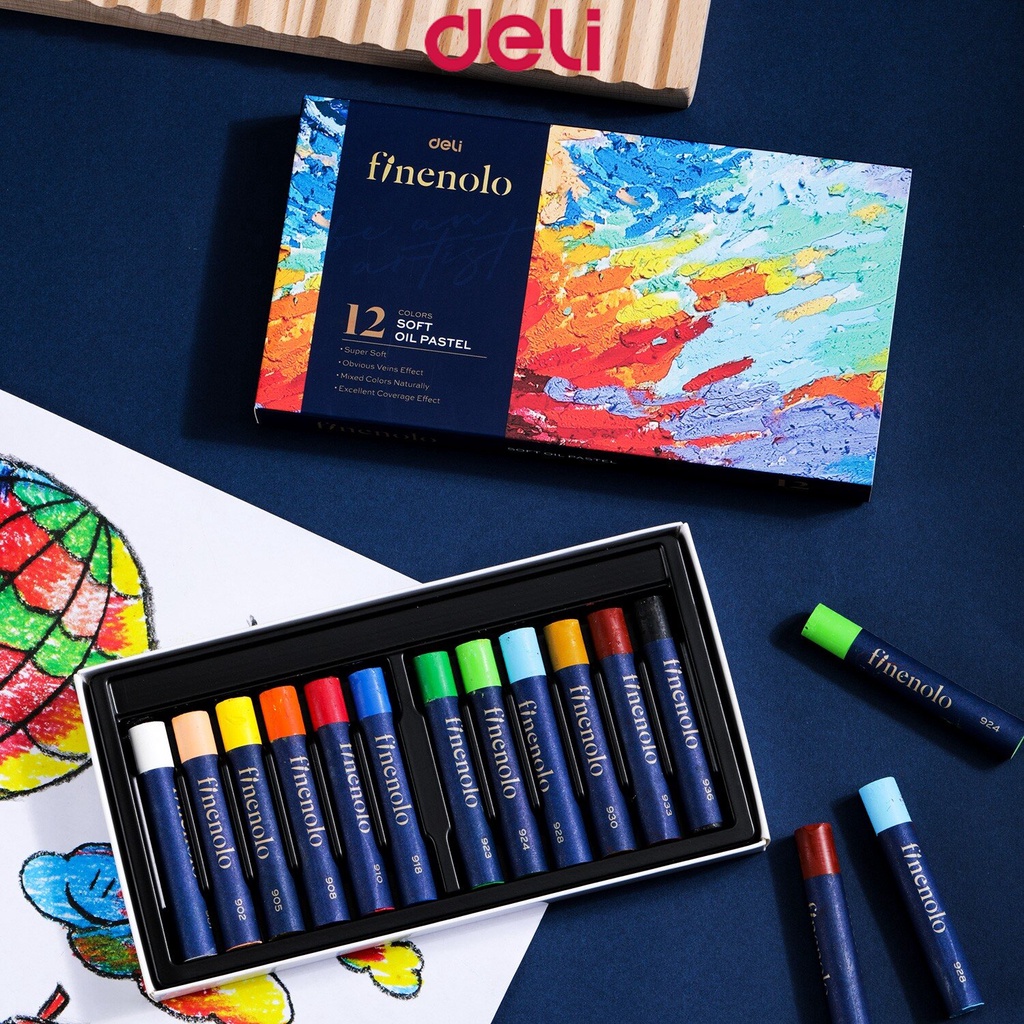 Finenolo by Deli Oil Pastel Pentel Set 12/24 Colors/Box Heavy Color ...