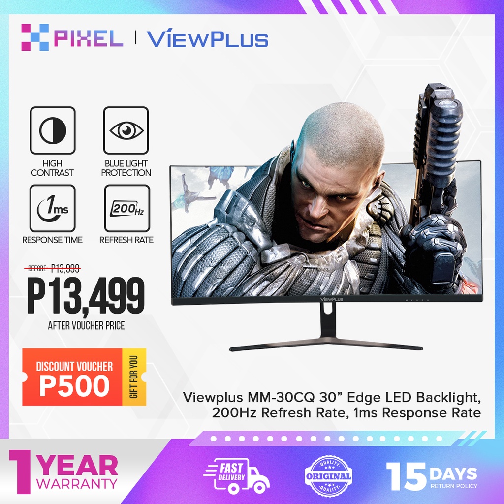 ViewPlus MM-30CQ 30 Inch Monitor Edge LED Backlight, 30" Monitor, 200Hz ...