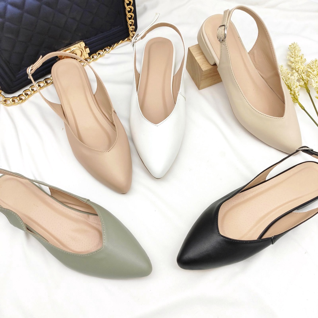 R&A713 1 Inch Closed Toe with Adjustable Buckle Sling Back Heeled ...