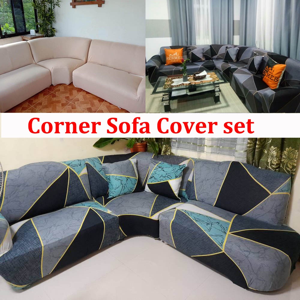Corner Sofa Cover Set Stretchable Corner Set Cover Christmas Home ...