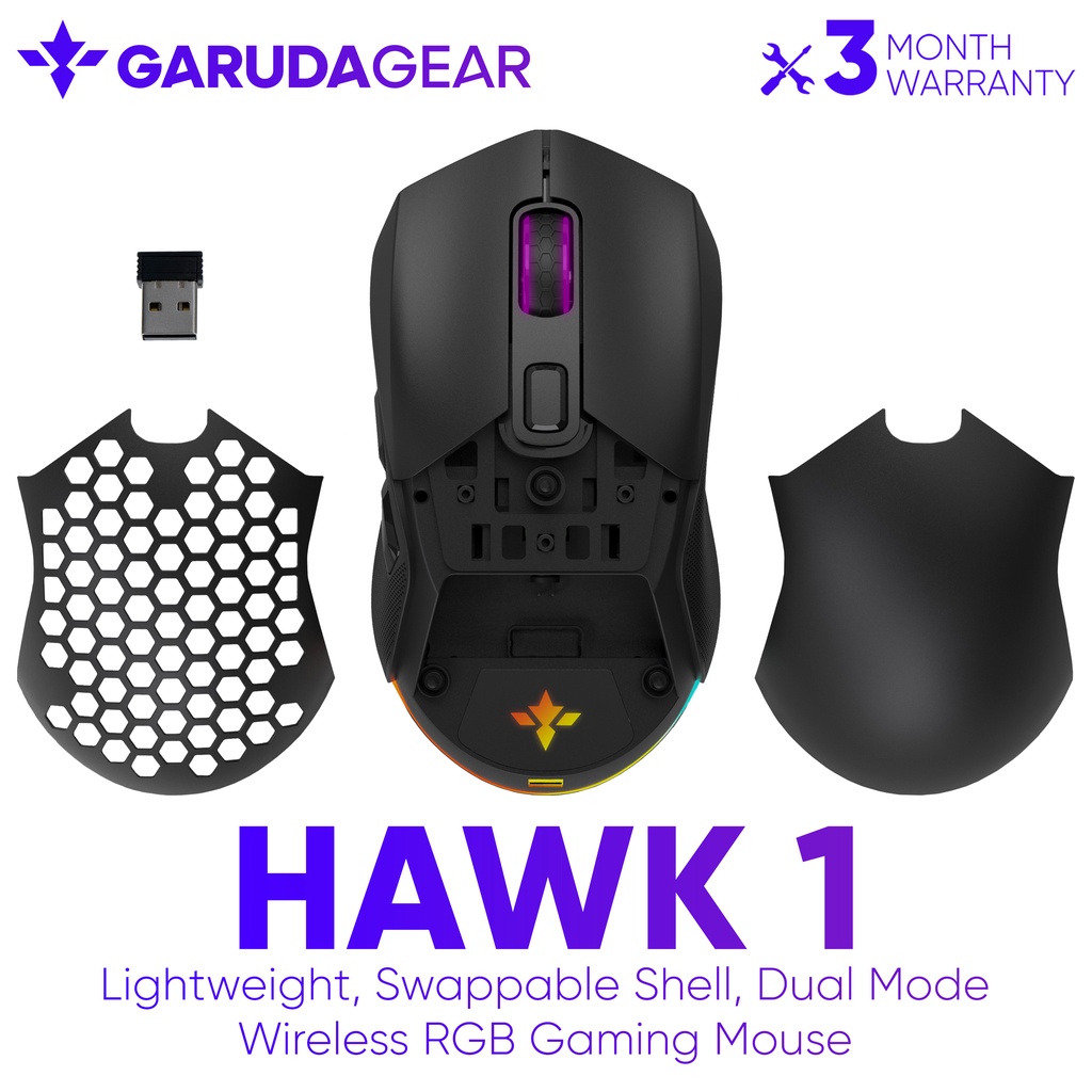 GARUDA HAWK 1 WIRELESS SWAPPABLE SHELL RECHARGABLE LIGHTWEIGHT GAMING ...
