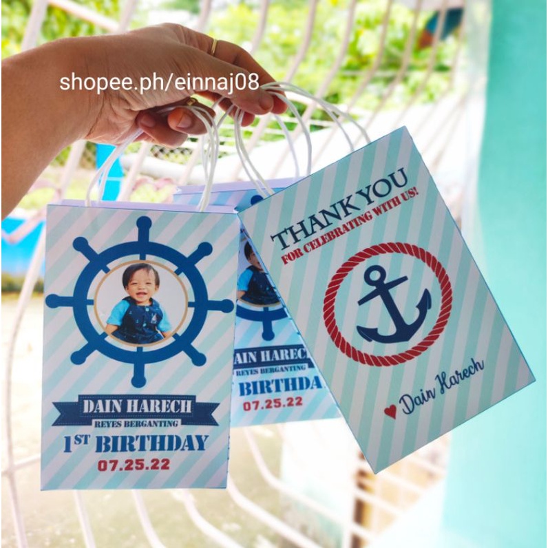 10pcs Nautical Theme Loot bags - Personalized lootbag | Shopee Philippines