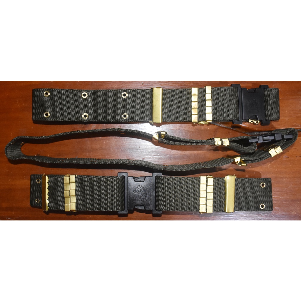 MILITARY MEN PISTOL BELT (BRASS) FATIGUE WITH AFP LOGO | Shopee Philippines