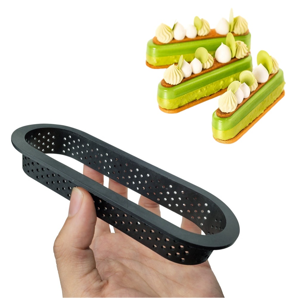 Perforated Plastic Tart Ring Oval DIY French Fruit Mousse Cake Dessert ...