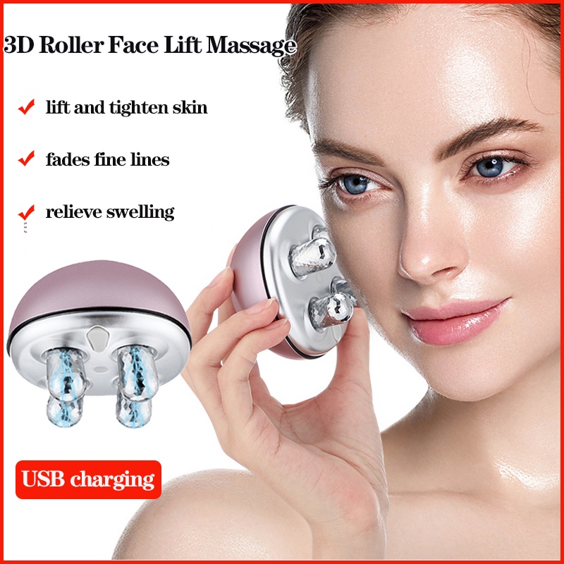 3D Face Massager Roller Face Lift Massage Microcurrents Facial Lifting ...