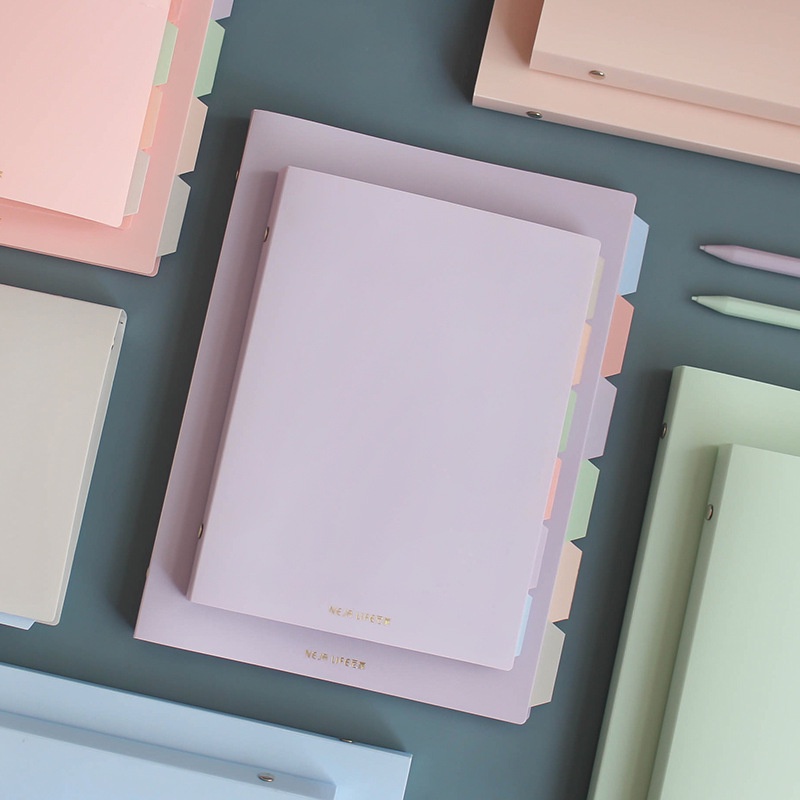 A5(20 holes)/B5(26 holes) Soft Pastel Color Binder Notebook Refillable ...