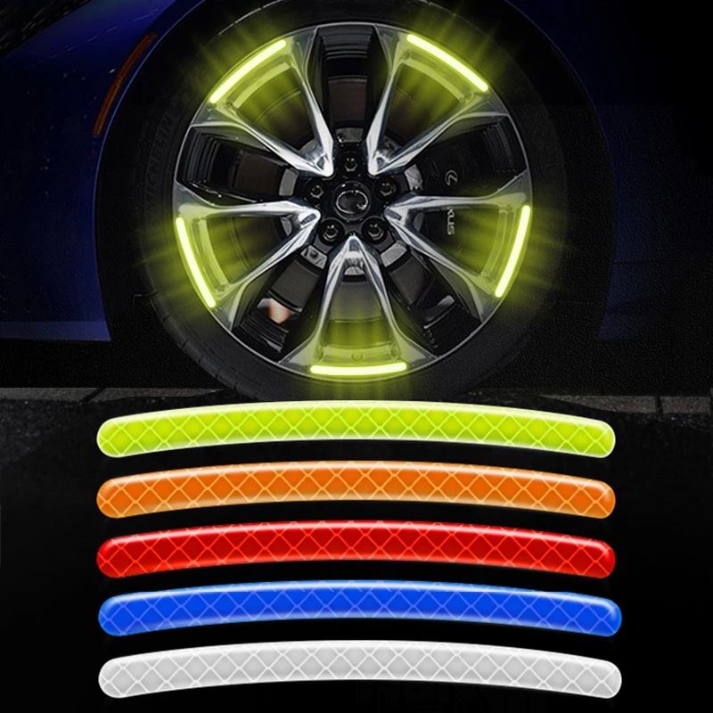 20Pcs Car Wheel Hub Reflective Sticker Tire Rim Luminous Stickers ...