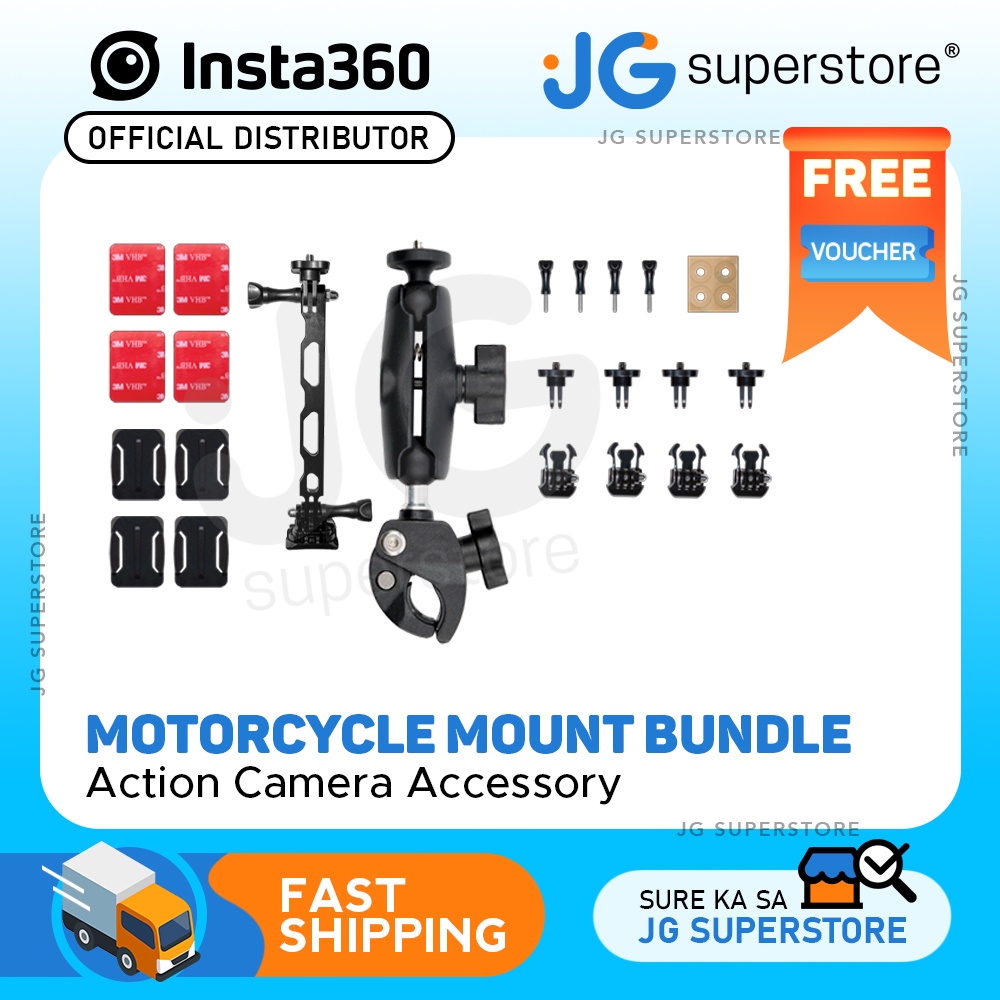 Insta360 Durable Motorcycle Mount Bundle for ONE R / RS / X Cameras for ...
