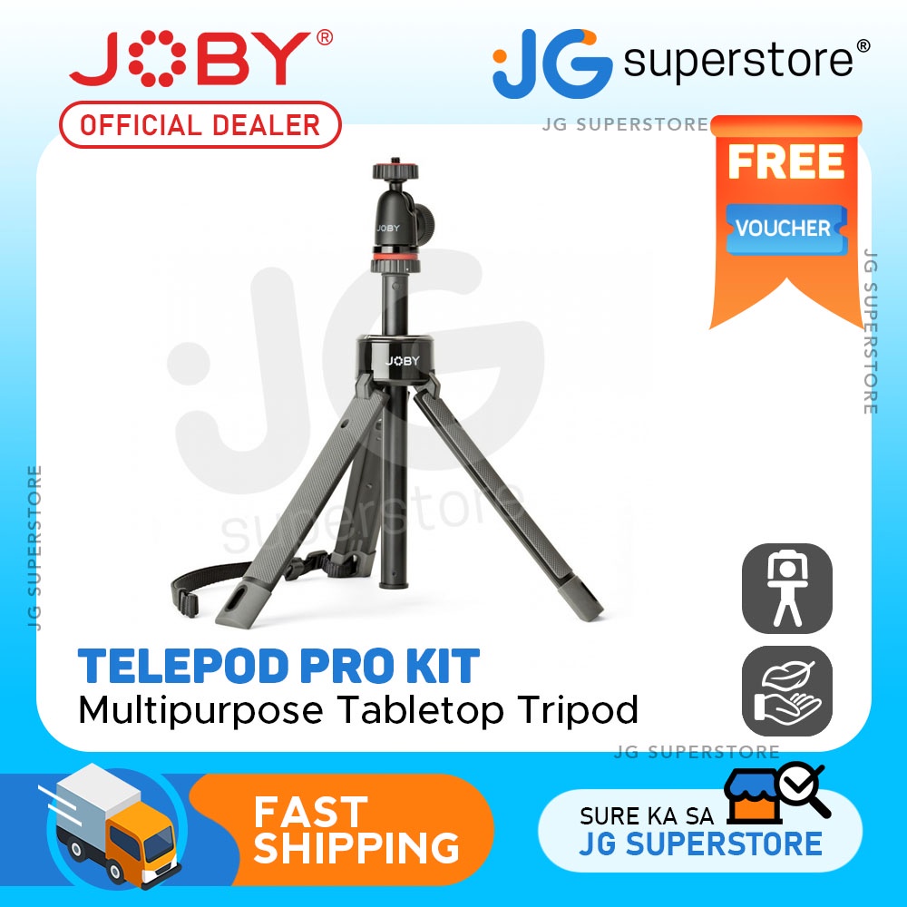 Joby TelePod PRO Kit Tabletop Tripod for Vlog Youtube Tiktok Vlogging ...