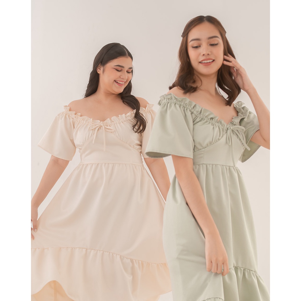Hey Candy Anika Off Shoulder Silk Dress | Shopee Philippines