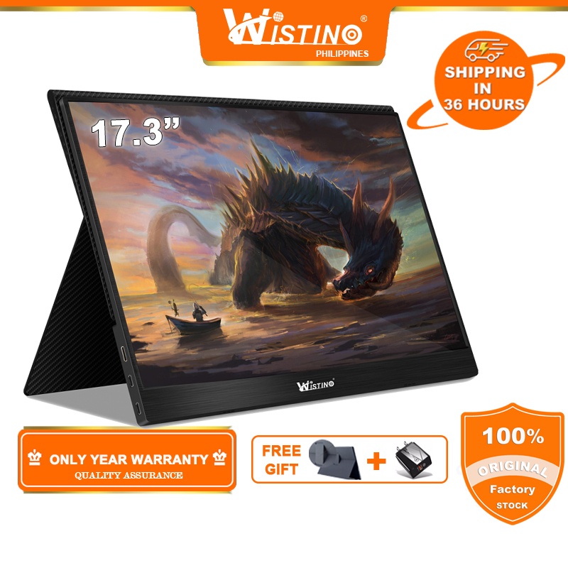 Wistino 17.3'' Portable Monitor Mobile Display 1080P 60Hz Full HD IPS ...