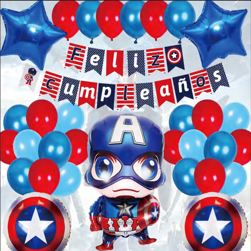 Captain America Theme Party Decorations Latex Balloon 18inch Roundball ...