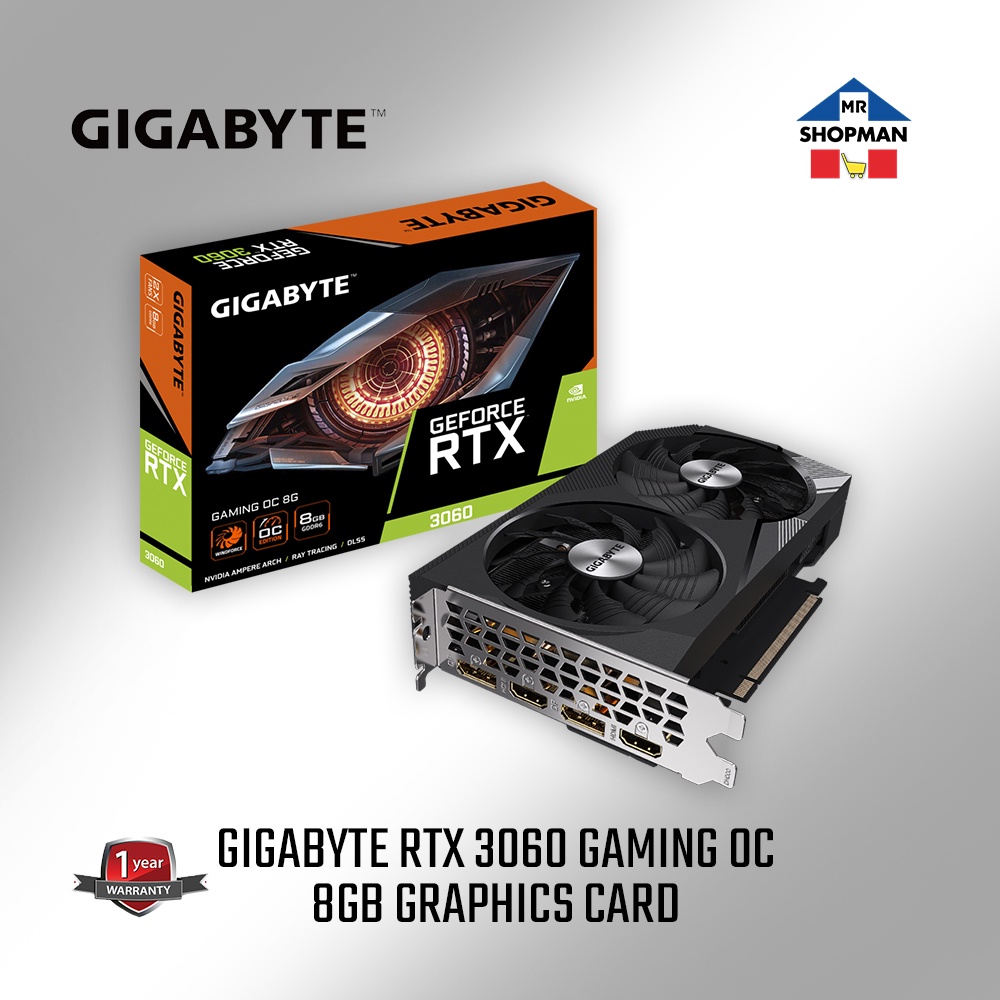 Gigabyte RTX 3060 Gaming OC 8GB Video Graphics Card GPU | Shopee ...