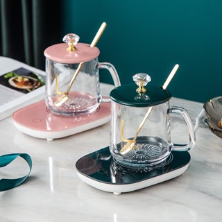 Lovers Gift 55°c Lucky Glass Coffee Cup Automatic Heating Pad Coffee ...