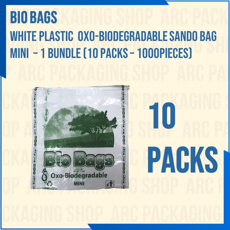 Bio Bags Oxo-Biodegradable Plastic Sando Bag White Mini - 10 Packs ...