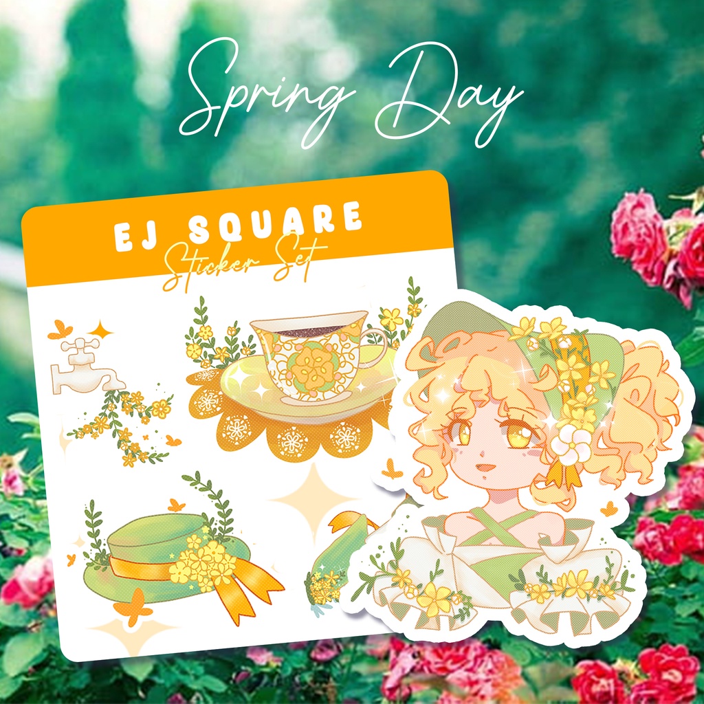 EJ SQUARE SPRING DAY VINYL WATERPROOF STICKER SHEET | Shopee Philippines