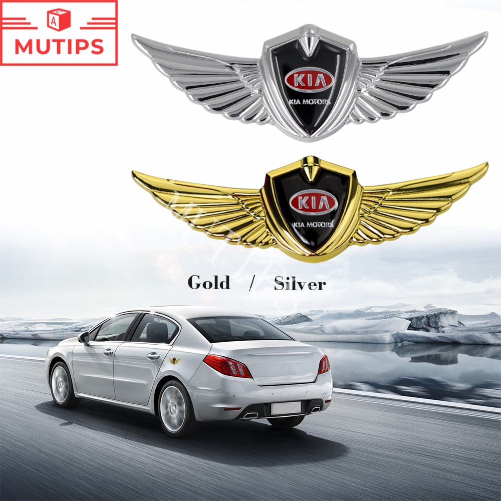 KIA Car Body 3D Metal Logo Wings Sticker Decoration Emblem For Picanto ...