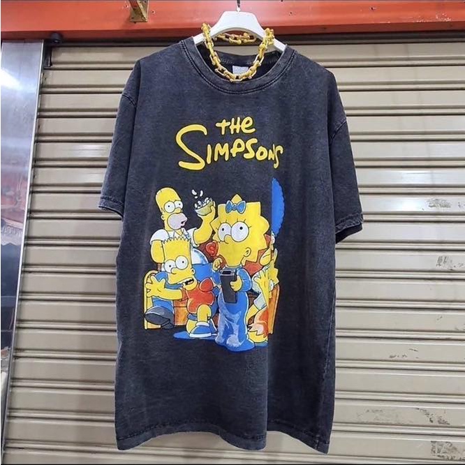 THE SIMPSONS Acid Wash Bangkok Oversized Shirt Unisex | Shopee Philippines
