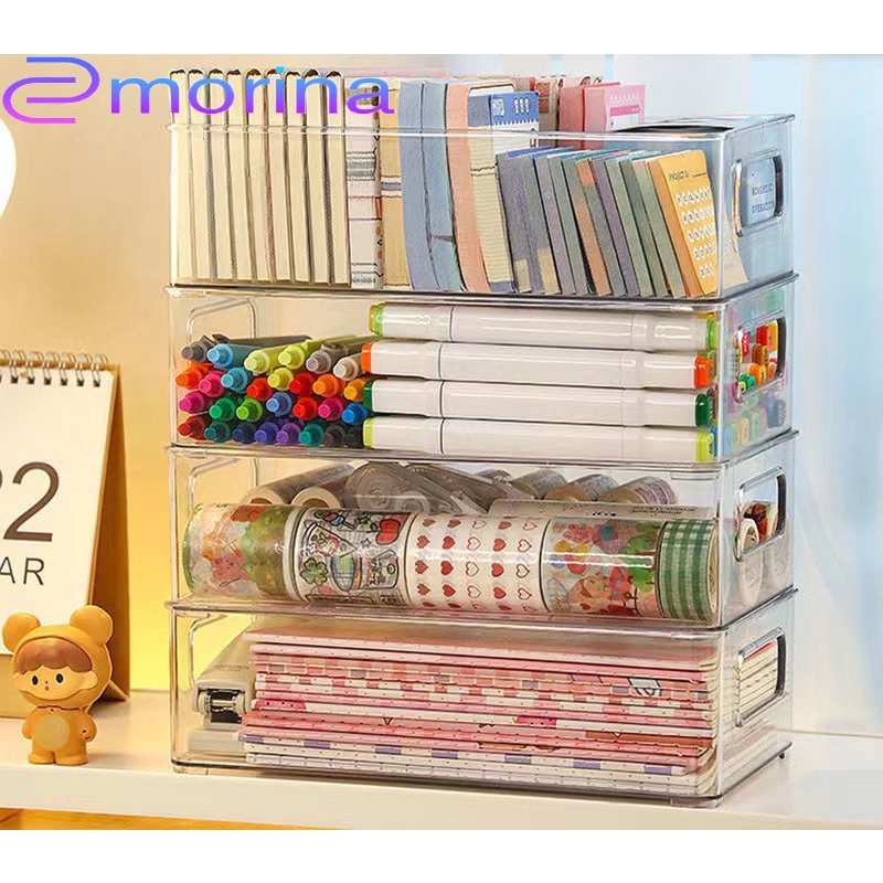 Transparent book storage box, storage and sorting box, book storage box ...