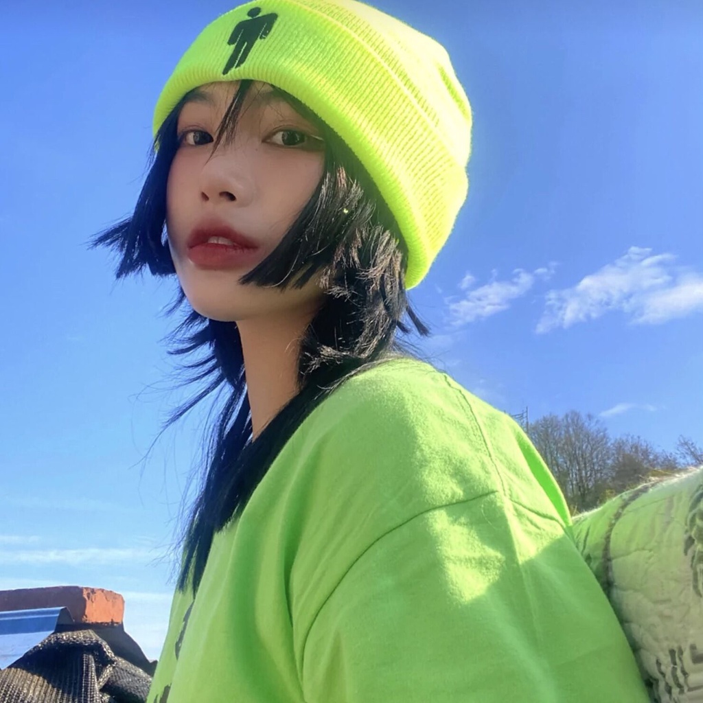 Unisex Solid Color Bonnet Hip-Hop Casual Embroidery Beanie Hat Billie ...