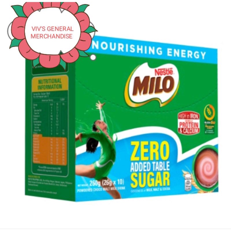Milo Zero Added Table Sugar ( 26g x 10s ) | Shopee Philippines