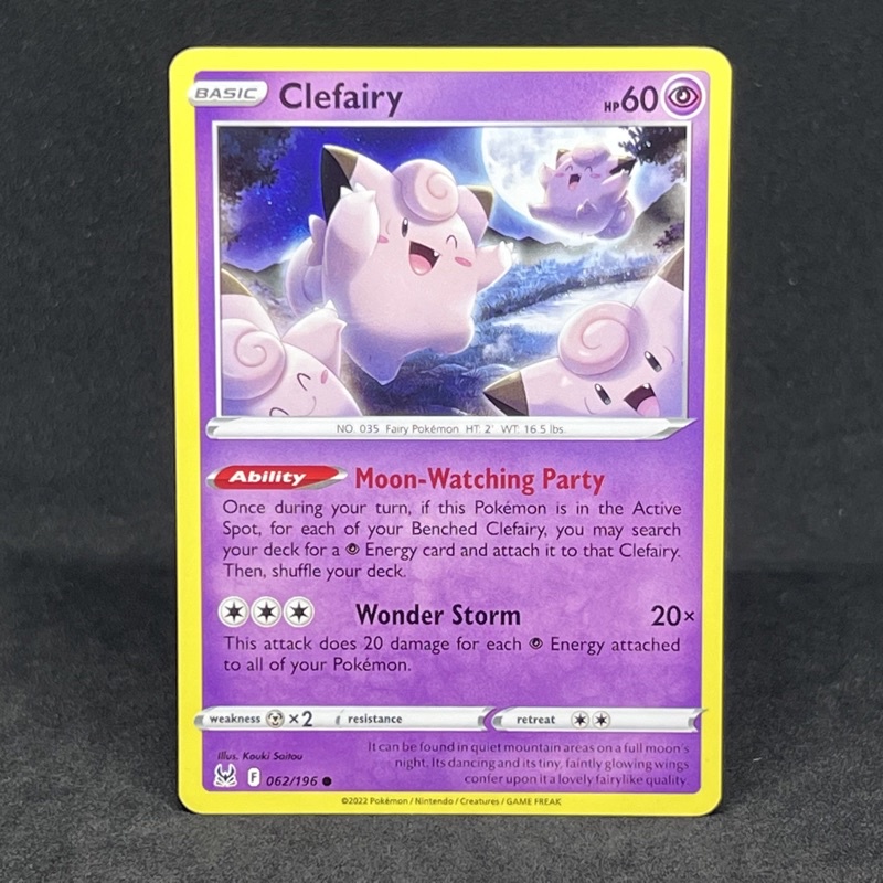 Pokemon TCG Clefairy Common 062/196 2022 Sword & Shield Lost Origin ...