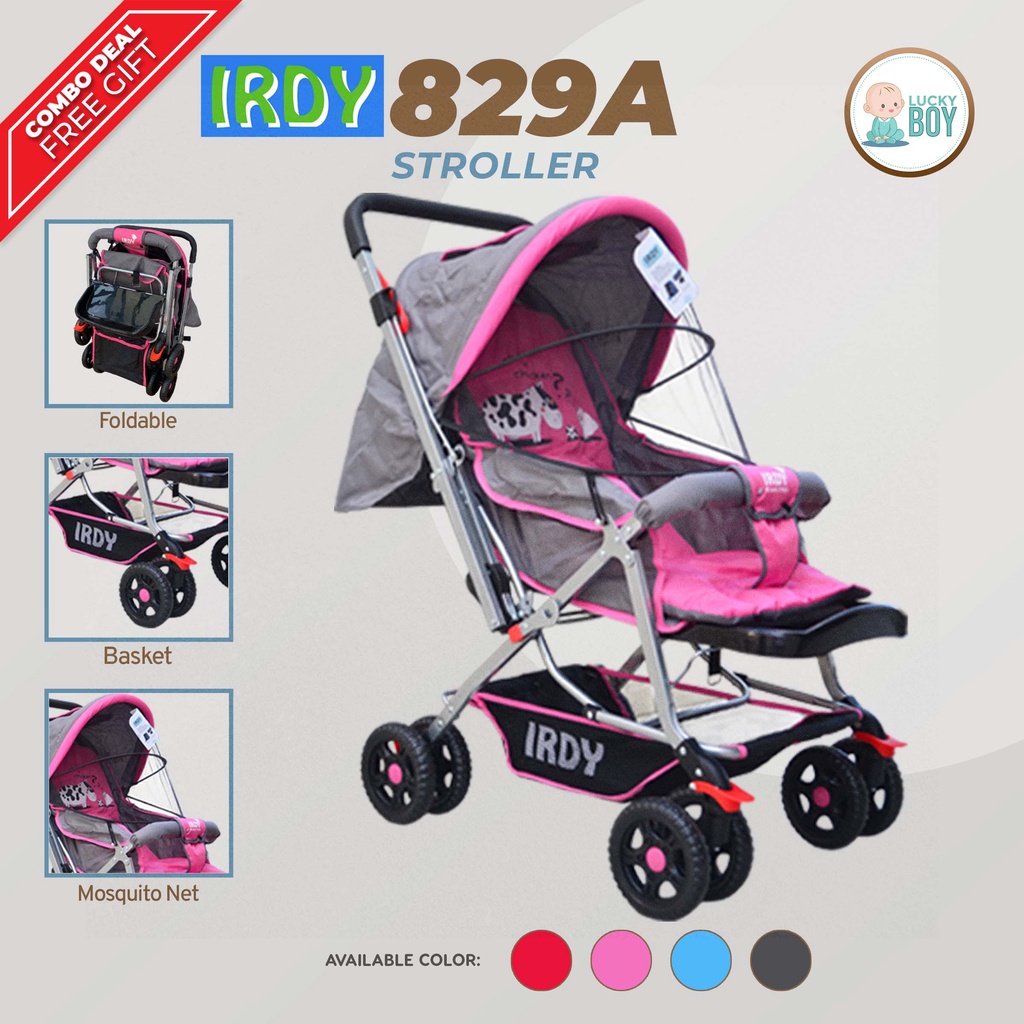 IRDY 829A Pink Stroller For Baby | Shopee Philippines