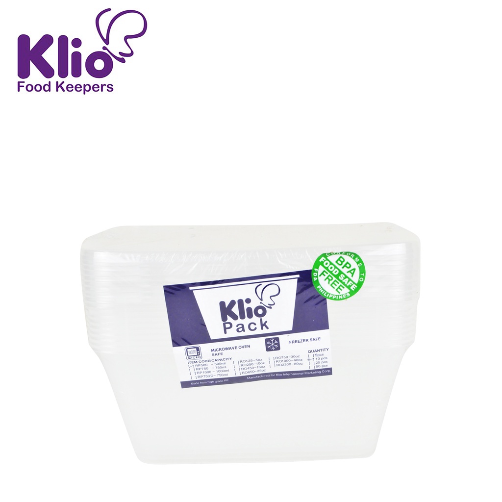 KLIO by Winland 500ml Rectangular Take out Food Container Kitchenware ...