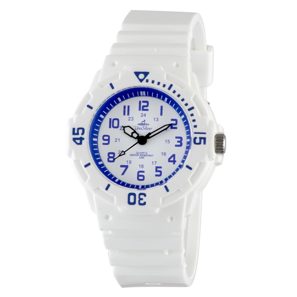 UniSilver TIME UniSilver TIME Women's Analog White Rubber Watch KW3909 ...
