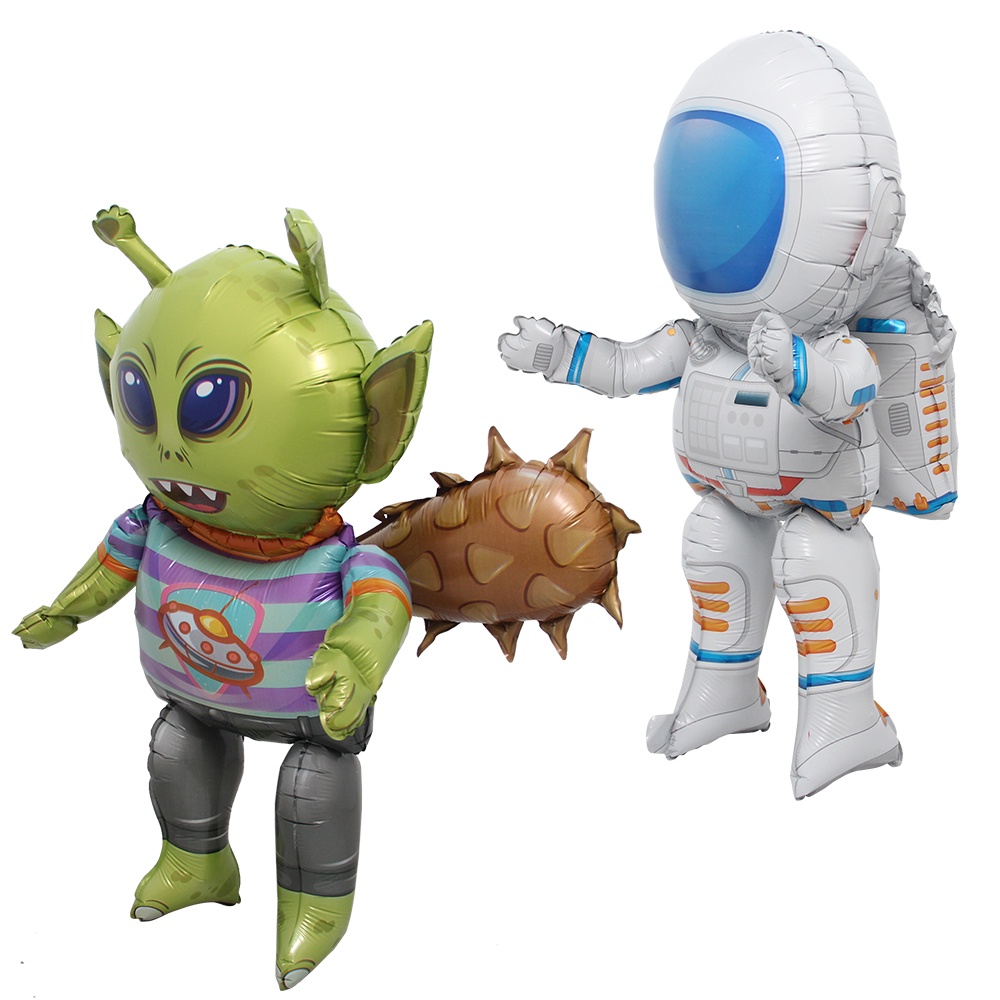 4D Standing Astronaut Party Balloons UFO Alien Aluminum Balloon Outer ...