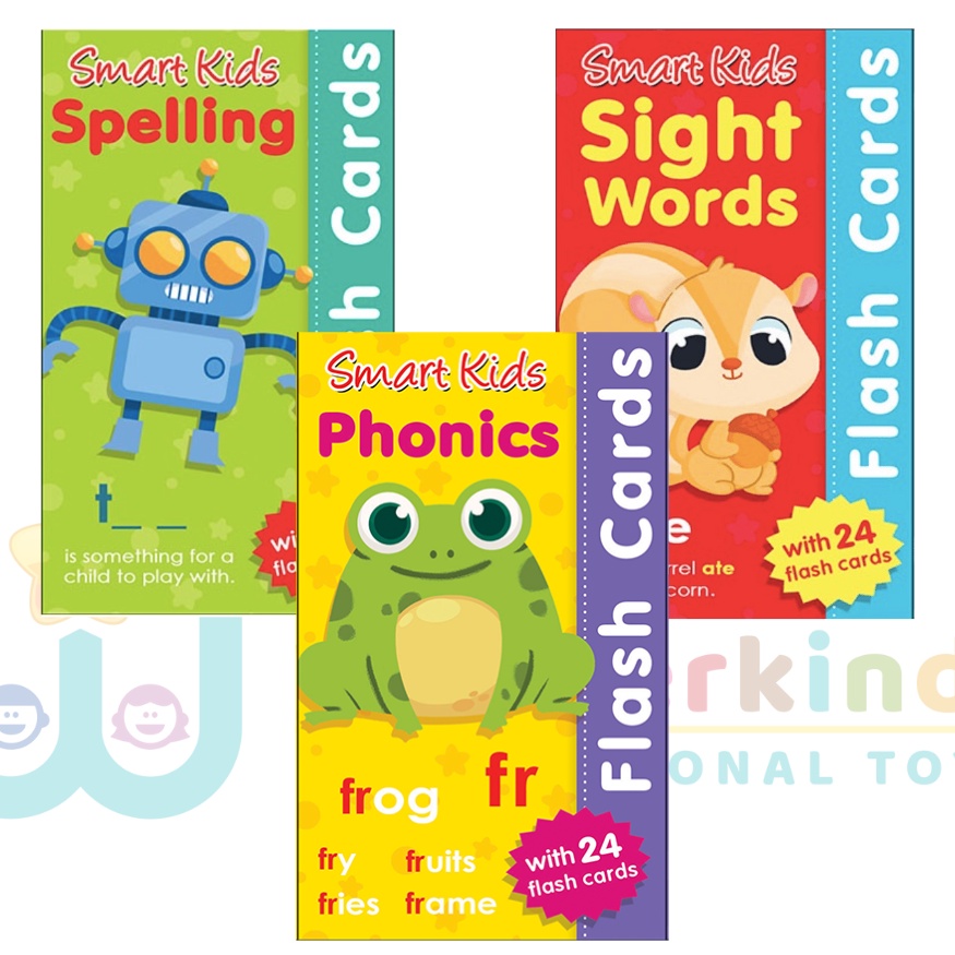 SMART KIDS FLASH CARDS (SIGHT WORDS, PHONICS, SPELLING) | Shopee ...
