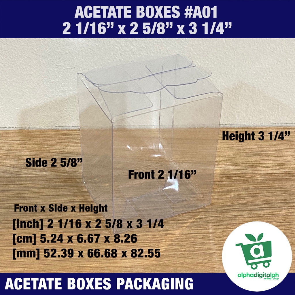 Acetate Boxes #A02 3" x 3" x 4" 10 pcs | Shopee Philippines
