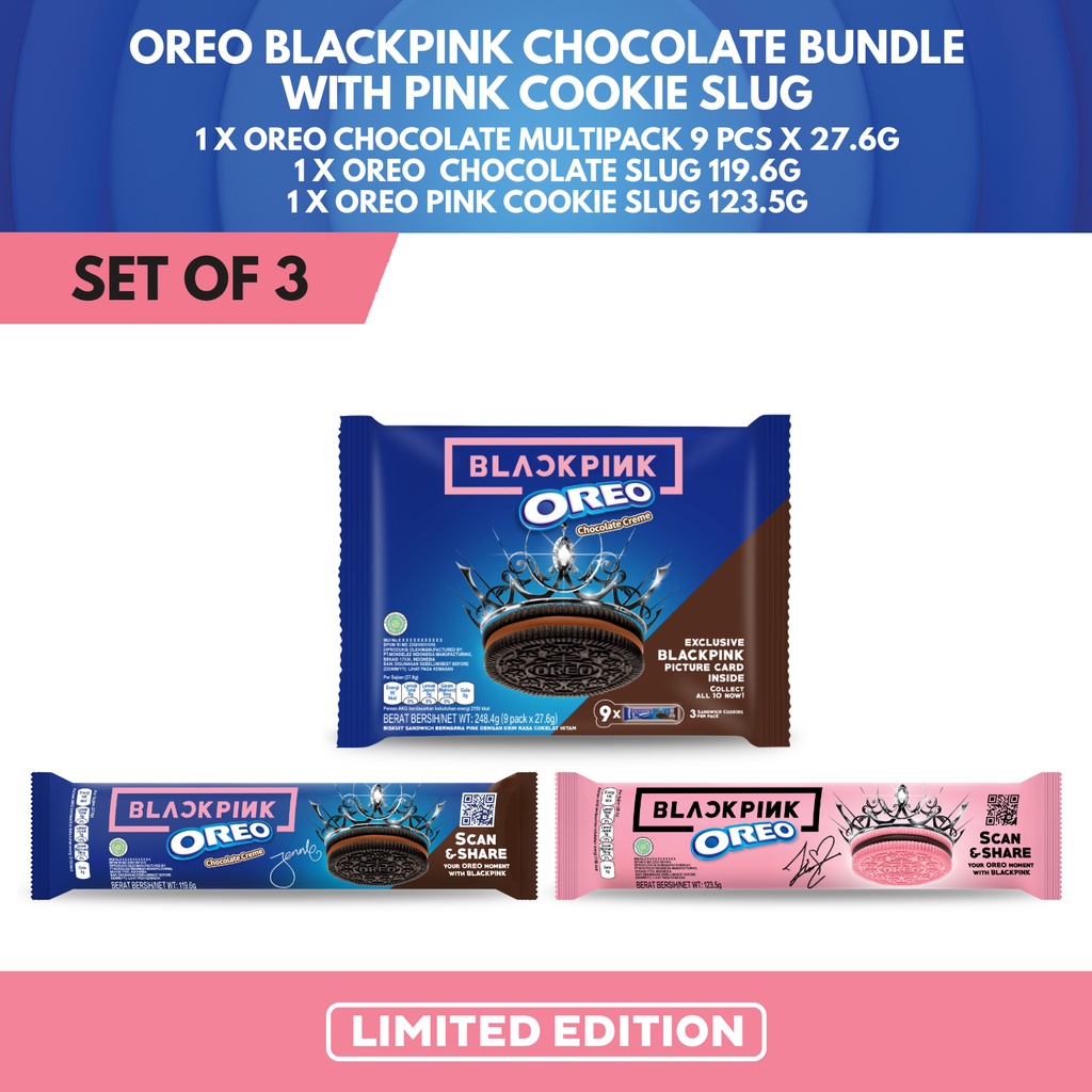 Oreo Blackpink Chocolate Bundle with Pink Cookie Slug [LIMITED EDITION ...