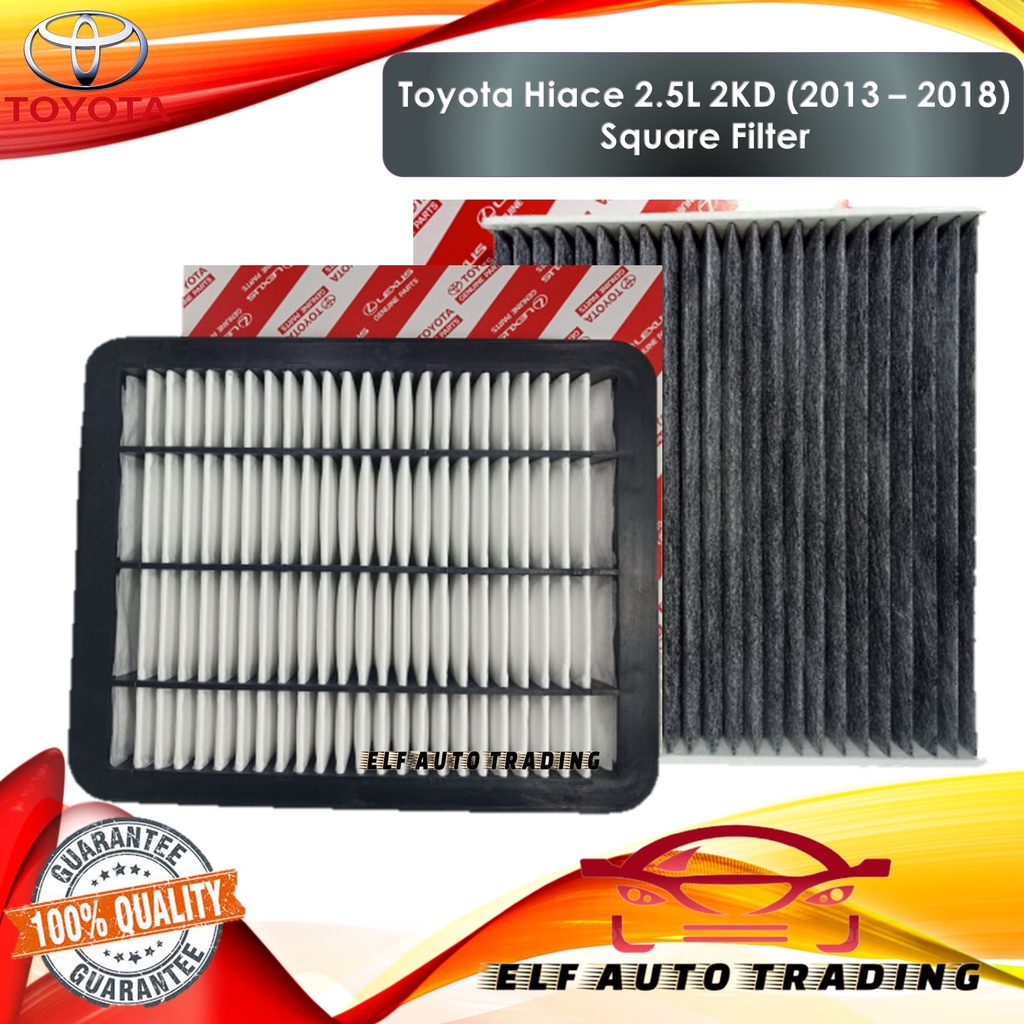 Combo Engine Air Filter and Charcoal Cabin Filter for Toyota Hiace 2.5L ...
