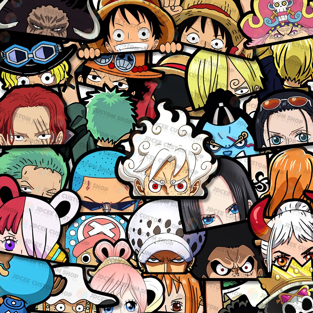 AQUAFLASK PEEKER STICKERS One Piece Luffy Sanji Zoro Nami Usopp Chopper ...