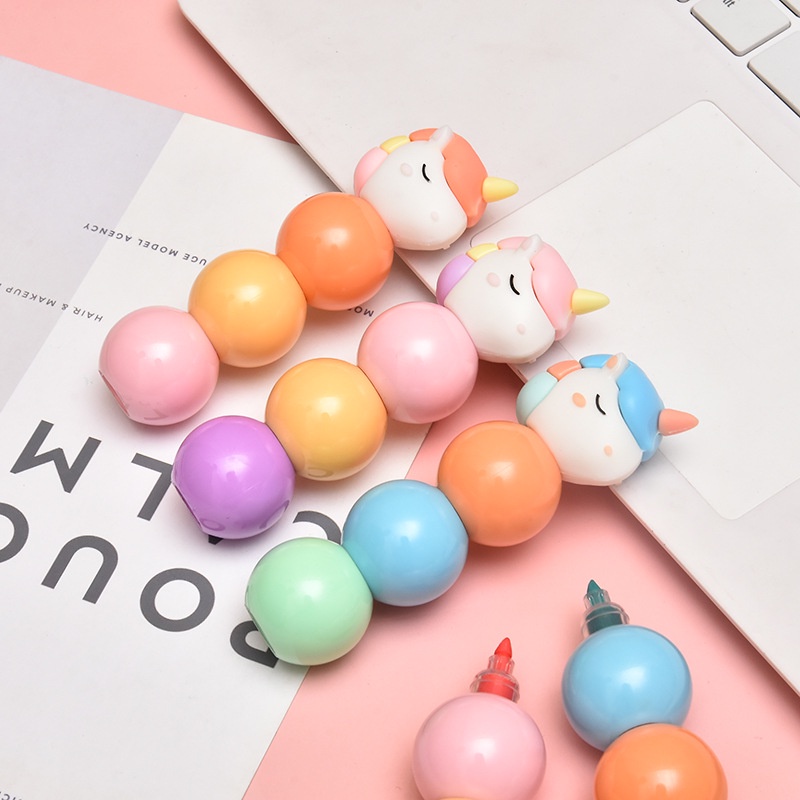 Cute Unicorn Little Dinosaur Princess Aisha Highlighter Macaron Color ...