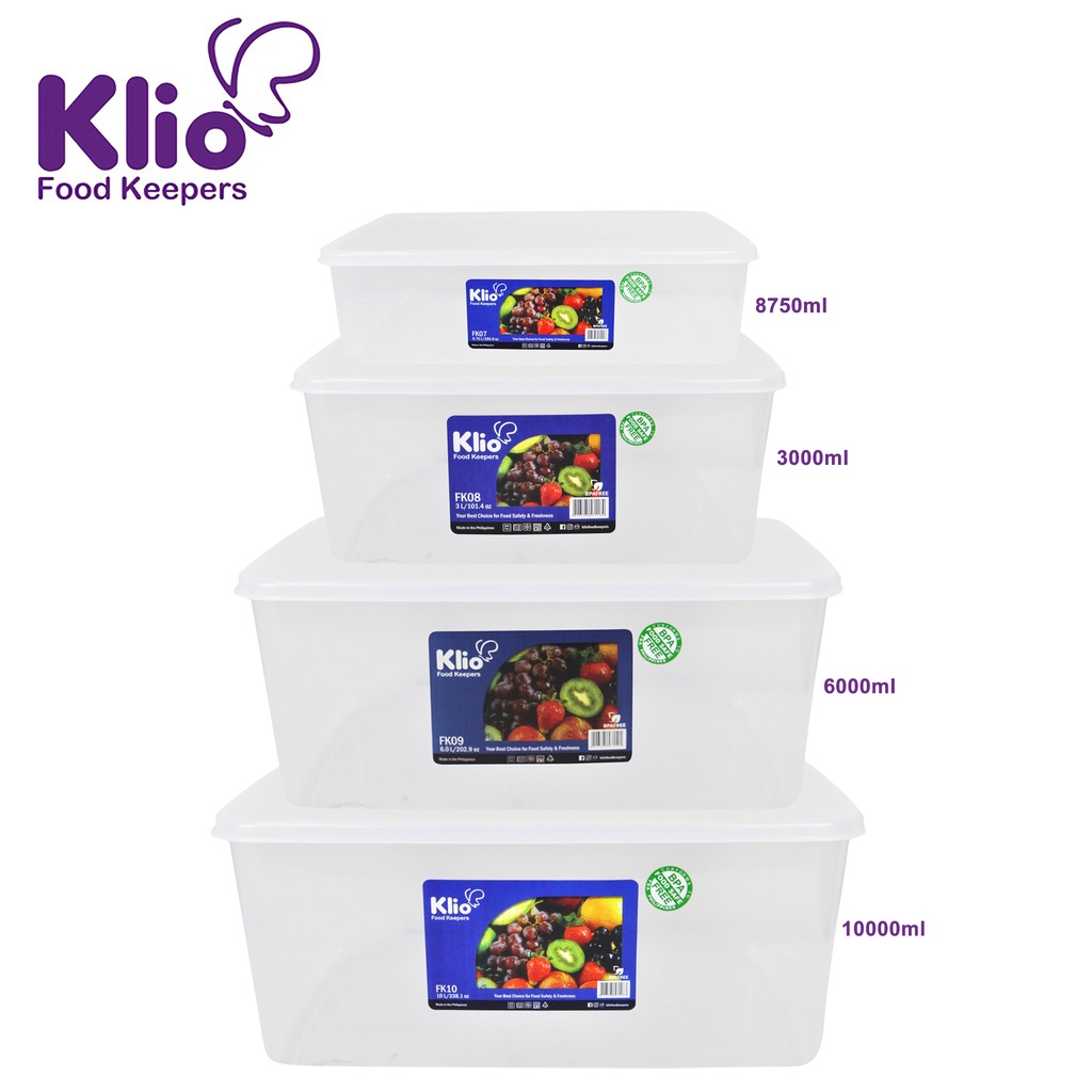 KLIO by Winland Rectangular Stackable Food Keeper Plasticware Container ...