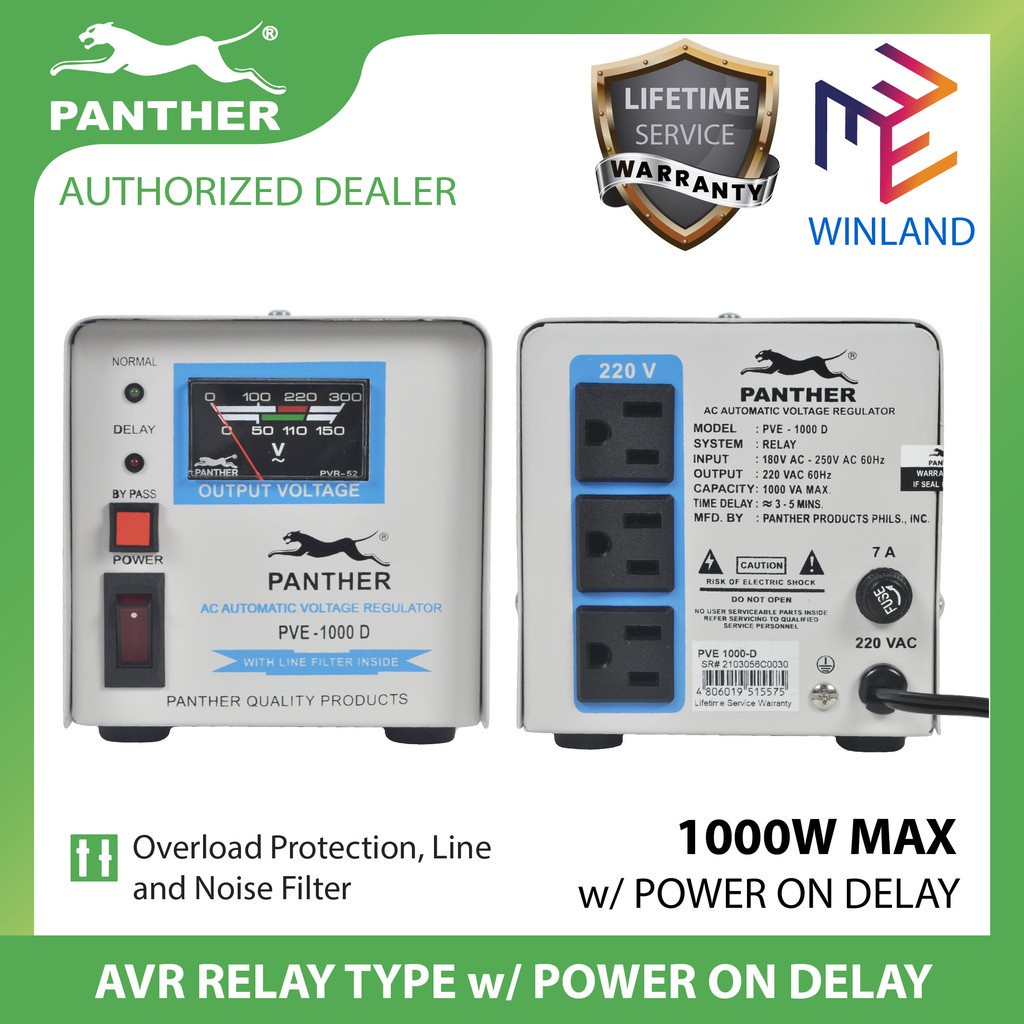 PANTHER by Winland AVR Relay Type 220V AC Output with 3-5 minutes Power ...