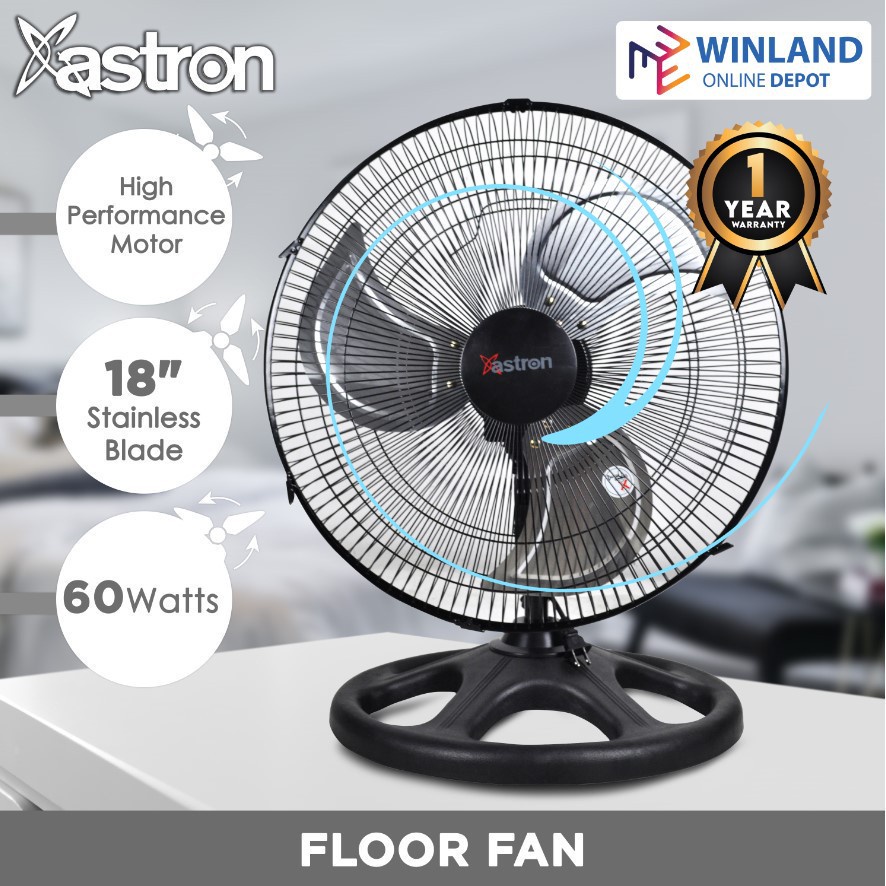 ASTRON by Winland Phoenix 18" Industrial Floor Desk Fan | Electric Fan ...