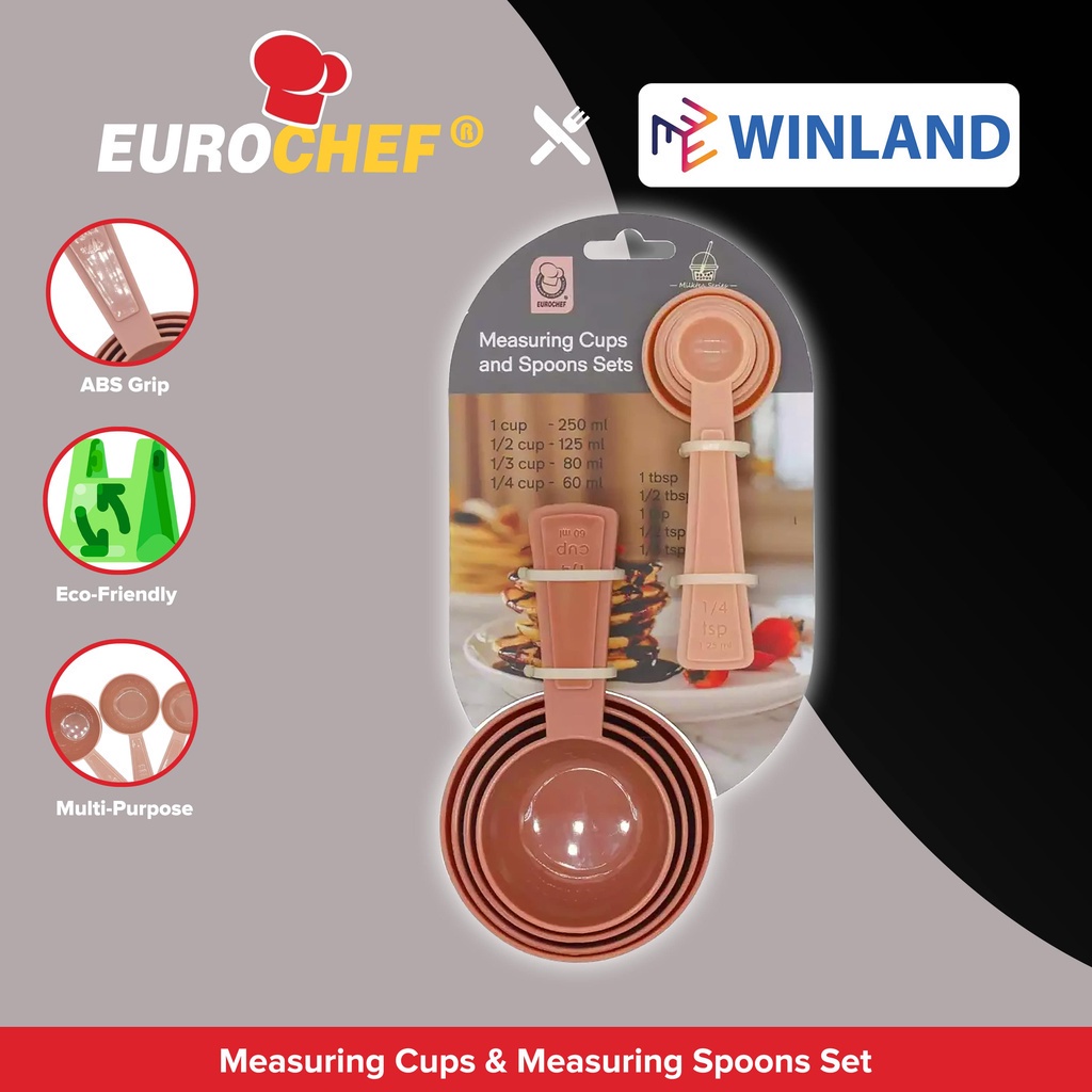 EUROCHEF by Winland 9pc Stackable Nesting Measuring Cups & Measuring ...
