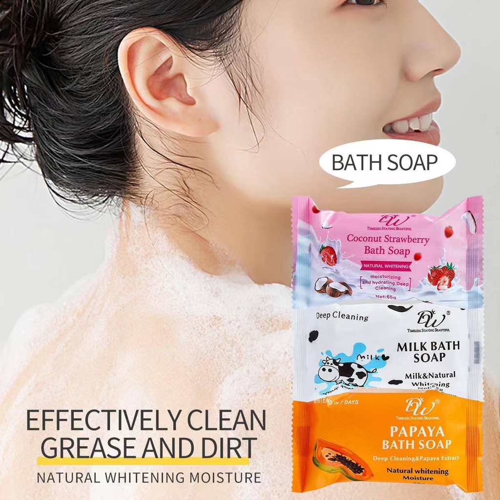 DW Whitening Moisturizing Deep Cleaning Bath Soap 65g (Milk / Papaya ...