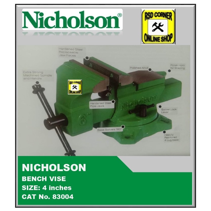 NICHOLSON BENCH VISE WITH SWIVEL BASE (4") | Shopee Philippines