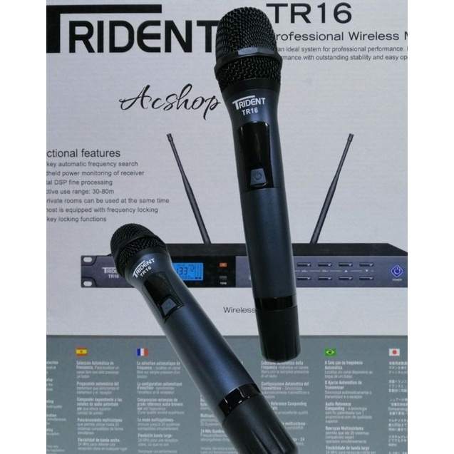 Trident TR 16 Uhf Professional Double Wireless Microphone System 30 ...