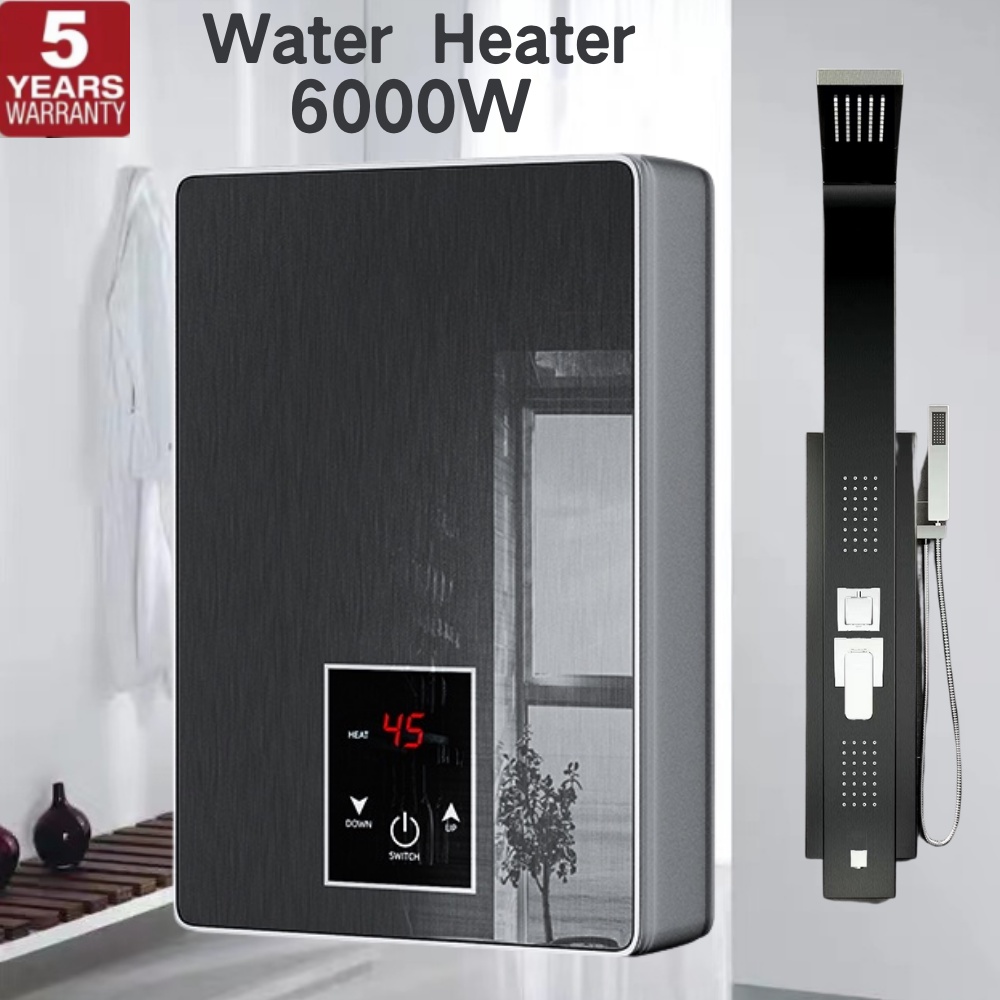 6000W Electric water heater Instant Heating for Home One-button Startup Temperature Setting ...