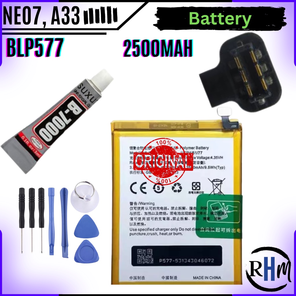 NEO 7, A33 2015, R3 , A51W Battery, Model: BLP577 Original Battery Free ...