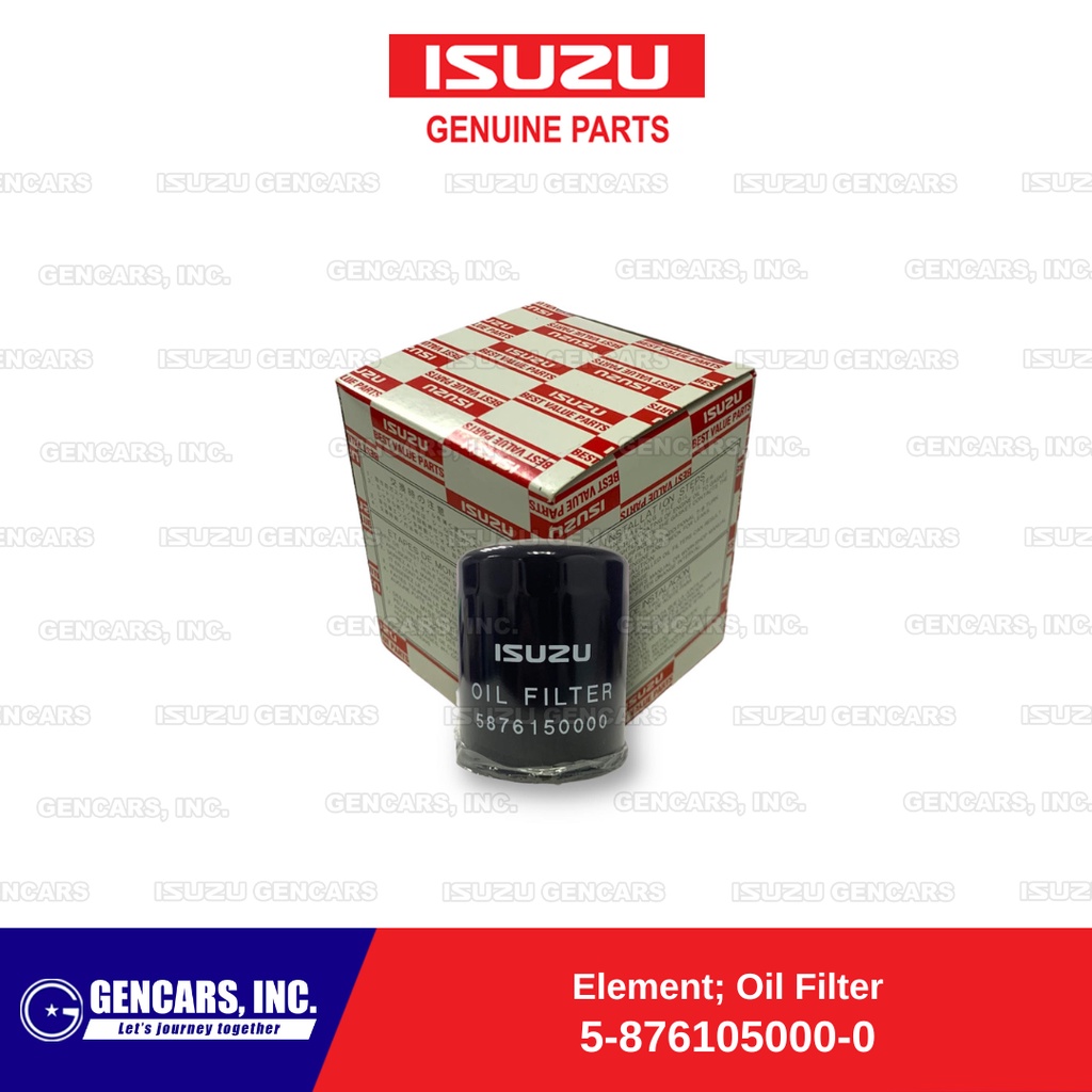 Isuzu Element; Oil Filter for Mux /Dmax 2015-2019 4JJ1 (5876150000 ...