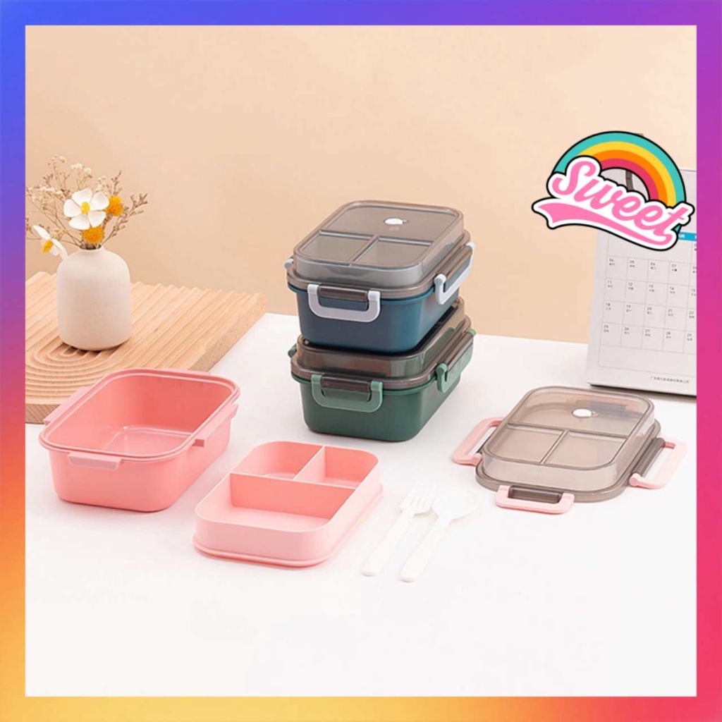 NEW 2 LAYER SEALED LUNCH BOX 4 GRIDS | Shopee Philippines
